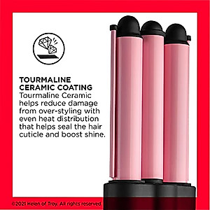 Revlon 3 Barrel Jumbo Hair Waver | Long-Lasting, Natural Looking Waves, (Pink)