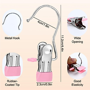 Boot Hangers for Closet 30 Pack, Boot Clips for Hanging, Laundry Hooks Hanging Clips Clothes Pins, Space-Saving Clothespin Hat Pants Towel Storage Hanging for Home and Travel (Black+Gray +Pink)