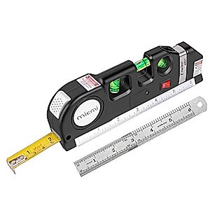 Laser level, Multipurpose Laser Tape Measure Line 8ft+ Tape Measure Ruler Adjusted Standard and Metric Rulers Update Batteries MICMI