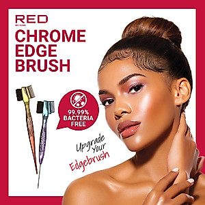RED by Kiss Chrome Edge Brush Bacteria Free Sterilized Boar Bristles Hair Styling Brush Comb
