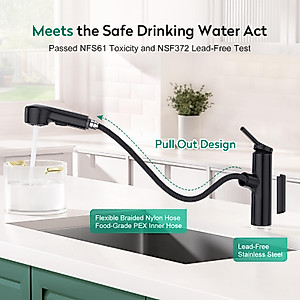 CREA Black Single Hole Bathroom Faucet 1 Handle Pull Out Bar Sink Faucets Laundry Faucet Utility Faucet with Sprayer Handheld Bath Tub Faucet Baby Pets Toilet Faucet Vanity Basin Mixer Tap