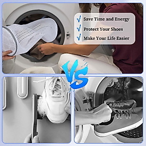 2 Pcs Shoe Washing Machine Bag, 15x7 Inches Mesh Washing Bag Shoes Wash Bags With Zipper Mesh Laundry Bag For Washing Machine Sneaker Mesh Washing Bag Large Size Laundry Shoe Bag For Sneaker