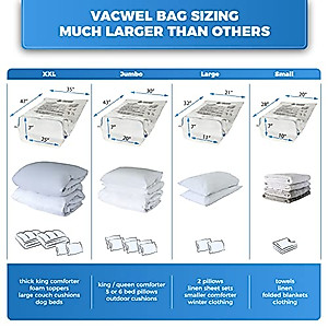 Vacwel Vacuum Storage Space Bags for Shrink Compression Packing Clothing, Comforters and Linen