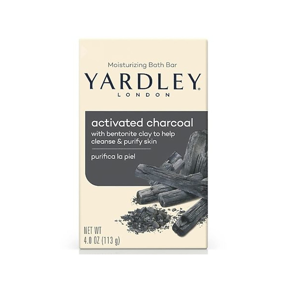 Yardley Activated Charcoal Bath Bar 4oz - 3 Pack