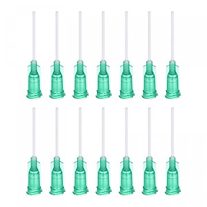 uxcell 50 Pcs 18G Plastic Dispensing Needles, 1" PP Glue Needle Tube Blunt Luer Lock Tips with PP Flexible Needle for Liquid Glue Gun, Green