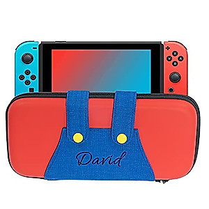 Personalized for Nintendo Switch Lite Case Add Name, Custom Switch Lite Carrying Case for Nintendo Protective Hard Portable Travel Carry Case (Red)