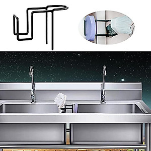 Qinwuwu XXHong Black Sponge Holder for Kitchen Sink Dish Wand Holder Sink Caddy Organizer No Drilling Brush Holder Accessories 2 Packs