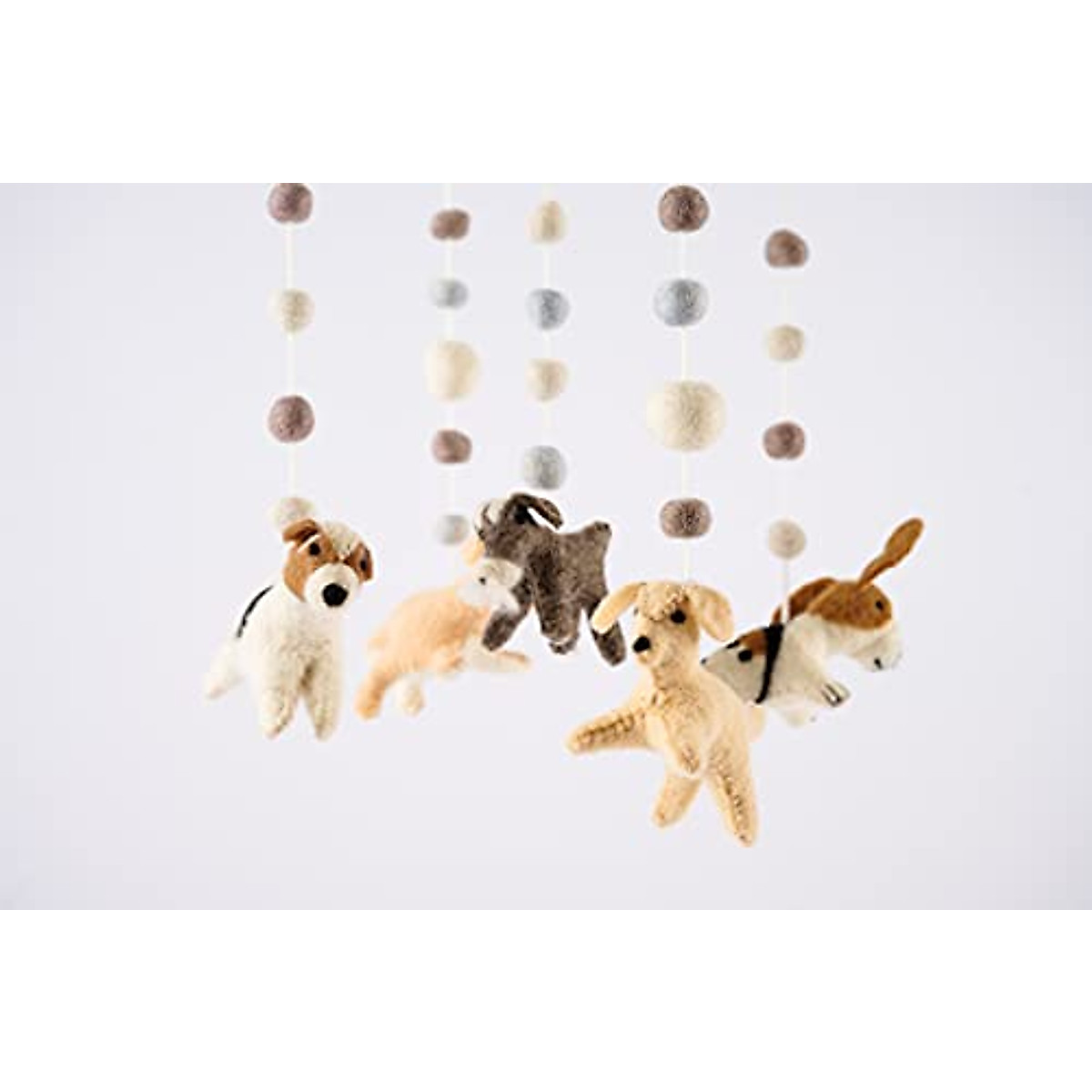 Mud Pie Baby Nursery Puppy Mobile, Multi-Color, 21 1/2" x 10" Dia