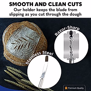Orblue Bread Lame Dough Scoring Tool for Artisan Bread, Razor and Lame Bread Tool with 12 Blades Included