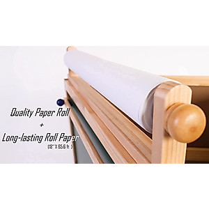 FLYING OLLY Deluxe Kids Art Easel(Solid Pinewood), Tri-Sided Toddler Easel w/Blackboard, Whiteboard& Chalkboard,1 Paper Roll, and Art Supplies(86-in-1 Set) for Toddler Kids 3-9 for Daycare, Kids Room