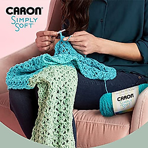 Caron Simply Soft Worsted Yarn - Saturday Blue Jeans Ombre, Acrylic, 3 Pack of 141g/5oz, 235 Yards, Knitting/Crochet