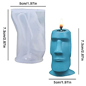 Abstract Human Face Candle Mold, 3D Silicone Candle Molds for Candle Making, Silicone Resin Casting Mold, DIY Epoxy Resin Mold for Soap Crafts, Resin Casting Christmas Home Decor