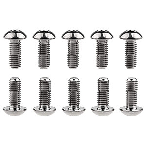 Wanyifa Titanium Ti Water Bottle Cage M5x8 10 12 15mm Bolt Button Head Allen Key Screws Pack of 10 (Silver, M5x12mm)