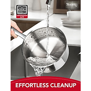 MICHELANGELO Stainless Steel Sauce Pan Set - 1, 2, 3 Qt Saucepans with Lids, Small Stainless Steel Pots for Cooking, Induction Compatible, Dishwasher & Oven Safe