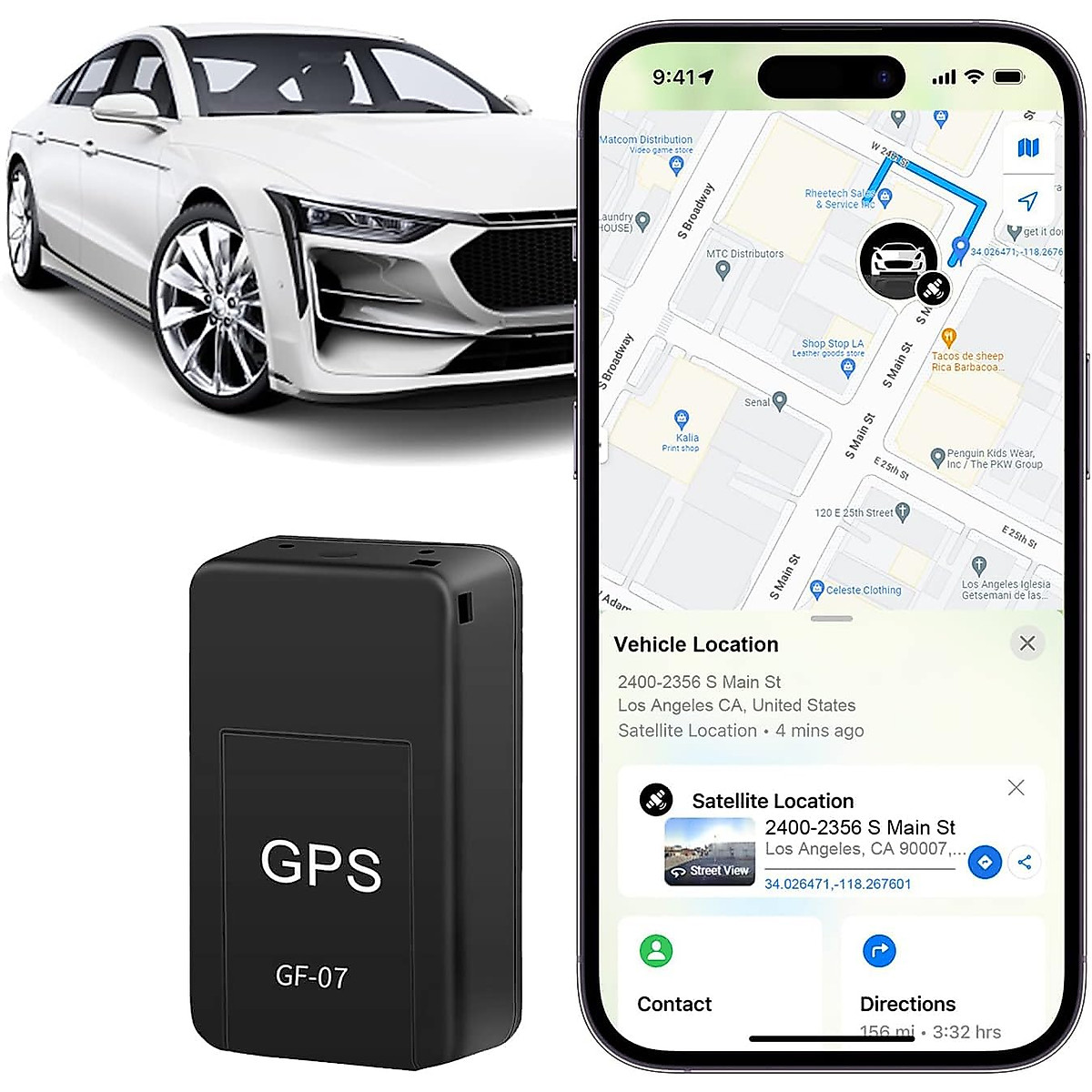GPS Tracker for Vehicles, Mini Portable Real Time Magnetic GPS Tracking Device, Full Global Coverage Location Tracker for Car, Kids, Dogs, Motorcycle. No Subscription Required