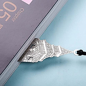BYBYCD London Eiffel Tower Statue of Liberty Mark Page Metal Bookmark Stationery School Office Supply(Eiffel Tower)