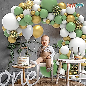 JOYYPOP 129pcs Sage Green Balloon Garland Arch Kit Different Size 18 12 5 Inch Olive Green Balloon Arch Kit for Baby Shower Wedding Birthday Party Decorations