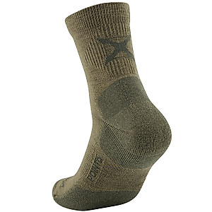 Vertx VaporCore 5" Mens Crew Socks, Moisture Wicking Merino Wool Socks, Quick Drying, Odor Control, for Tactical Hiking Sport Hunting, Athletic, Casual, Ranger Green, Medium