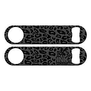 Ink Correct Bottle Opener 7 Inch Flat Bar Blade Cheetah Print, Gunmetal