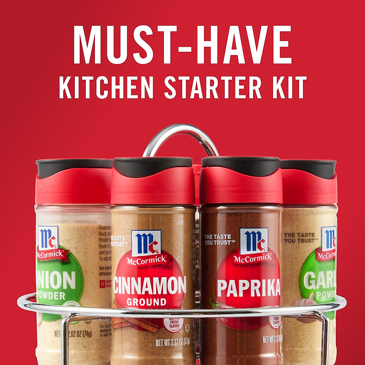 McCormick Two Tier Chrome 16 Piece Spice Rack Organizer with Spices Included, 26.09 oz