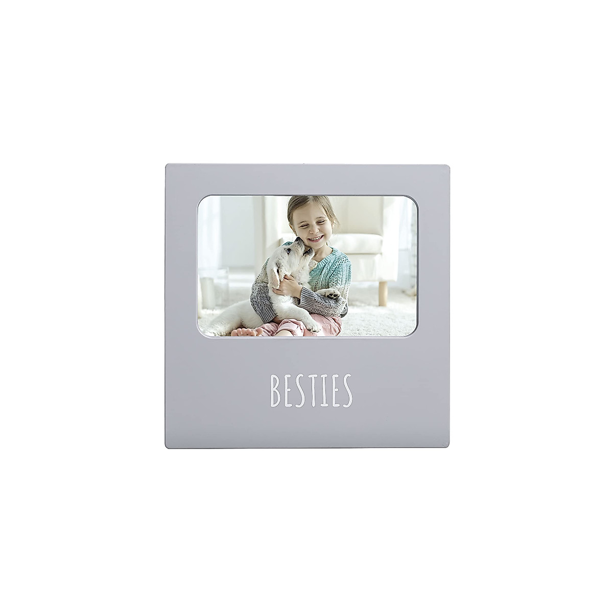 Little Pear Besties Frame, Pet Keepsake Picture Frame, Sibling Keepsake Picture Frame, Baby Girl Or Baby Boy Nursery Décor, 4x6 Photo Insert, Tabletop Picture Frame, Gray