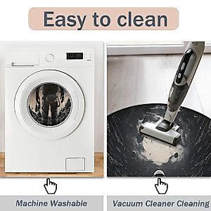 Gumuslen Astronaut Planet Space 3ft Round Area Rug Washable Soft Circle Rugs Non-Slip Indoor Floor Mats Throw Rug Carpet for Nursery Kids Room Living Room Entryway Bedroom Bathroom Decor