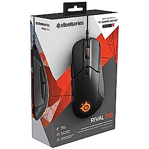 SteelSeries Rival 310 Gaming Mouse - 12,000 CPI TrueMove3 Optical Sensor - Split-Trigger Buttons - RGB Lighting