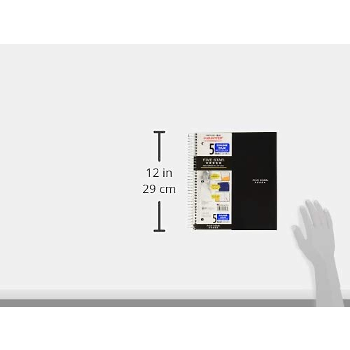 Five Star Spiral Notebook + Study App, 5 Subject, College Ruled Paper, Fights Ink Bleed, Water Resistant Cover, 8-1/2" x 11", 200 Sheets, Color Will Vary (06208)