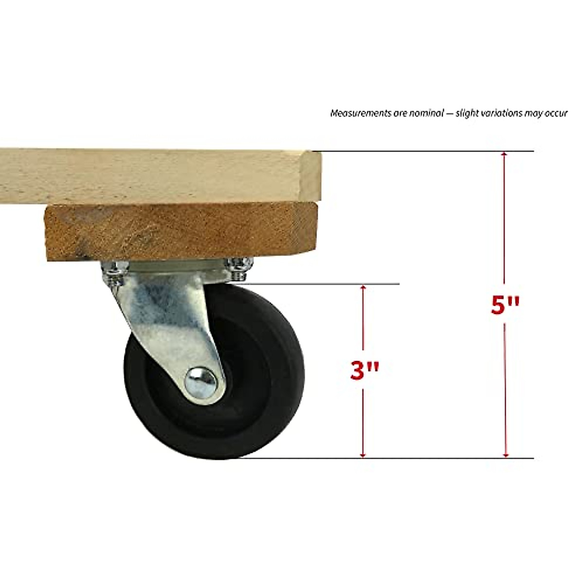 Shepherd Hardware 9854 Solid Wood Plant Dolly, 12-Inch x 18-Inch, 360-lb Load Capacity