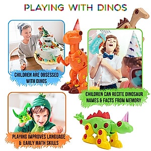 CO-T Take Apart Dinosaur Toys for 3 4 5 6 7 8 Year Old Boys - Set of 5 Dinosaurs with 5 Screwdrivers - Learning & Education Toys - STEM Take Apart Toys for 3 Year Old Boys and Girls by Polesie