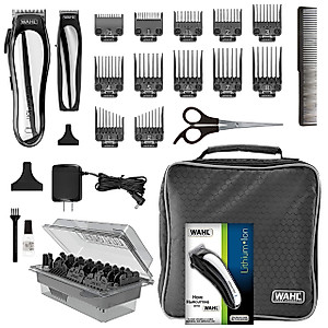 WAHL Lithium Pro Cordless Haircut & Touch Up Kit With Case, 23 Pieces
