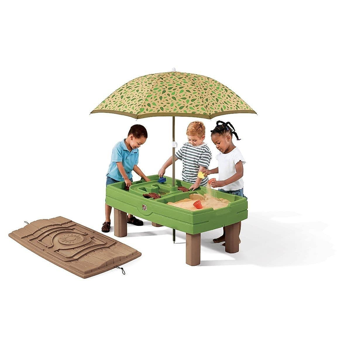 Step2 Naturally Playful Sand & Water Activity Center | Kids Sand & Water Table with Umbrella