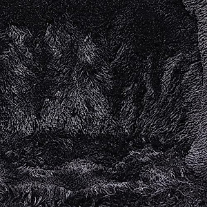 Urban Shop Oversized Mongolian Faux Fur Saucer Chair, Black