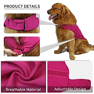 cattamao Comfort Dog Anxiety Relief Coat, Dog Anxiety Calming Vest Wrap for Thunderstorm,Travel,4th of July Fireworks,Vet Visits,Separation Anxiety Relief for Dogs (S, Rose)