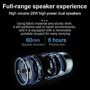 TG117 BT Outdoor Speaker Waterproof Portable Wireless Column Loudspeaker Box with TF Card FM Radio