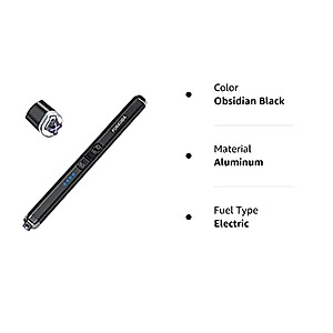 【Upgraded】 Dual Arc Electric Candle Lighter Rechargeable USB Lighter Plasma Arc Lighters for Candle (Obsidian Black)