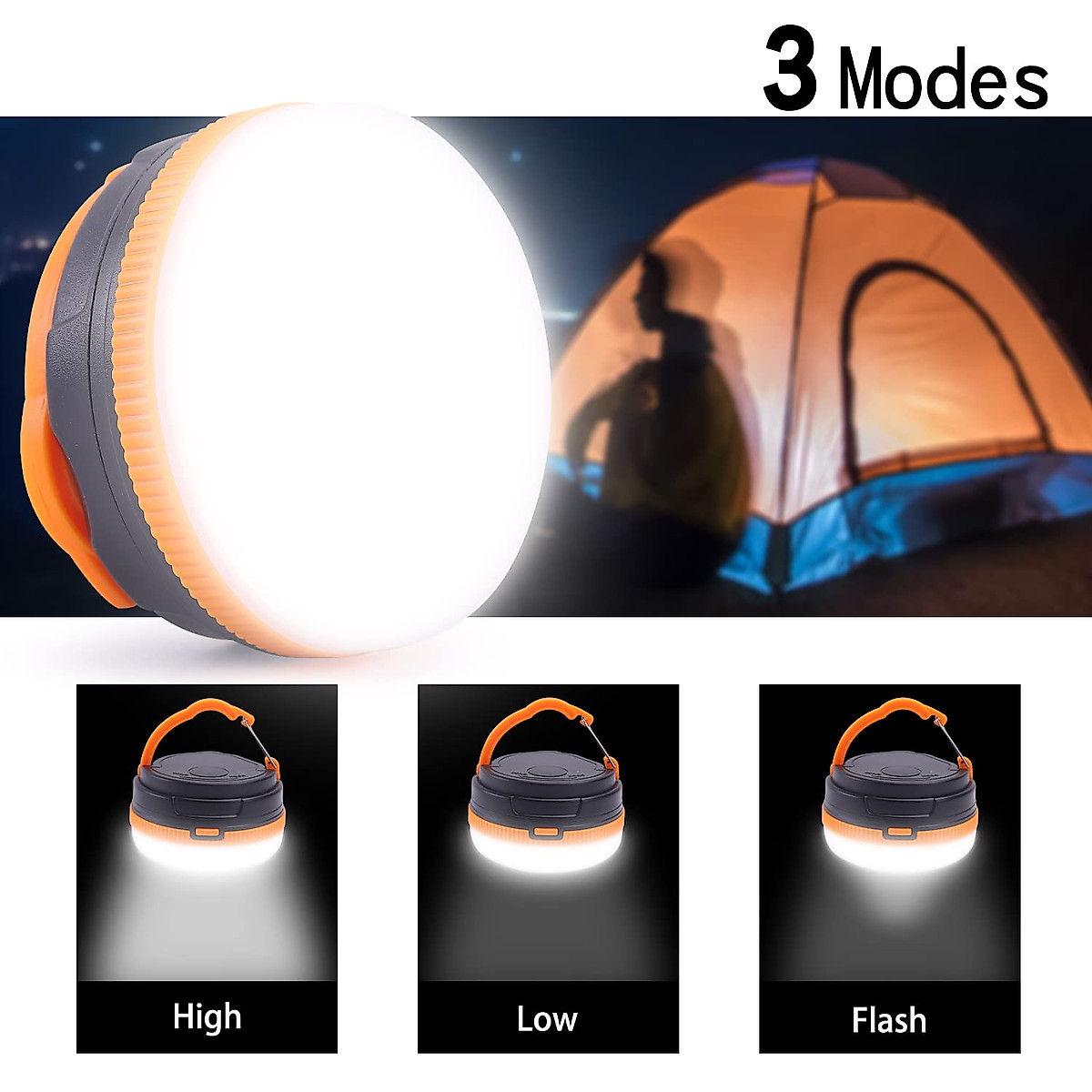 KunHe 3 Pack Camping Lantern for Kids Portable Tent Lights Battery Powered Camping Light for Kids