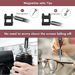 LOFICOPER Electric Precision Screwdriver, 51 in 1 Mini Electric Screwdriver Set with 48 Bits, Type-C USB Charging Port, Charging Indication, LED Light, Magnetizer for PC, Electronics, Phone, Watch