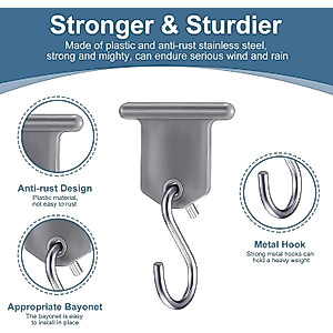 SVNR 24PCS RV Awning Light Hooks, S Shaped Hooks for Lights Camping Awning Accessory Holder, Easy for Awning Roller Slot, Light Support Hanger Christmas Party, Indoor or Outdoor