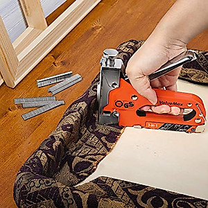 ValueMax Staple Gun, Heavy Duty 3-in-1 Manual Nail Gun with 3000 Staples, Upholstery Stapler for Wood, Furniture, Carpet, Carpentry, DIY, Wire, Decoration, Craft, Fixing Material, Decoration