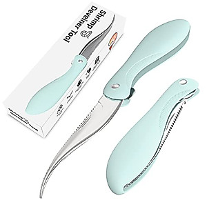 Luvan Shrimp Deveining Tool,Shrimp Deveiner with Sharp Stainless Steel Blade and Non-slip Handle,Shrimp Peeling Tool,Essential Tool for Home Kitchen (1 piece)