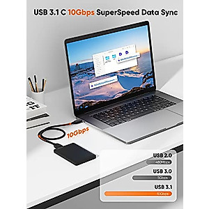 CableCreation USB C Hard Drive Cable 1FT, 10Gbps Data Transfer Speed, USB C to Micro B Male Cable, Compatible with Seagate, WD, Toshiba, Samsung External Hard Drive and More - Black