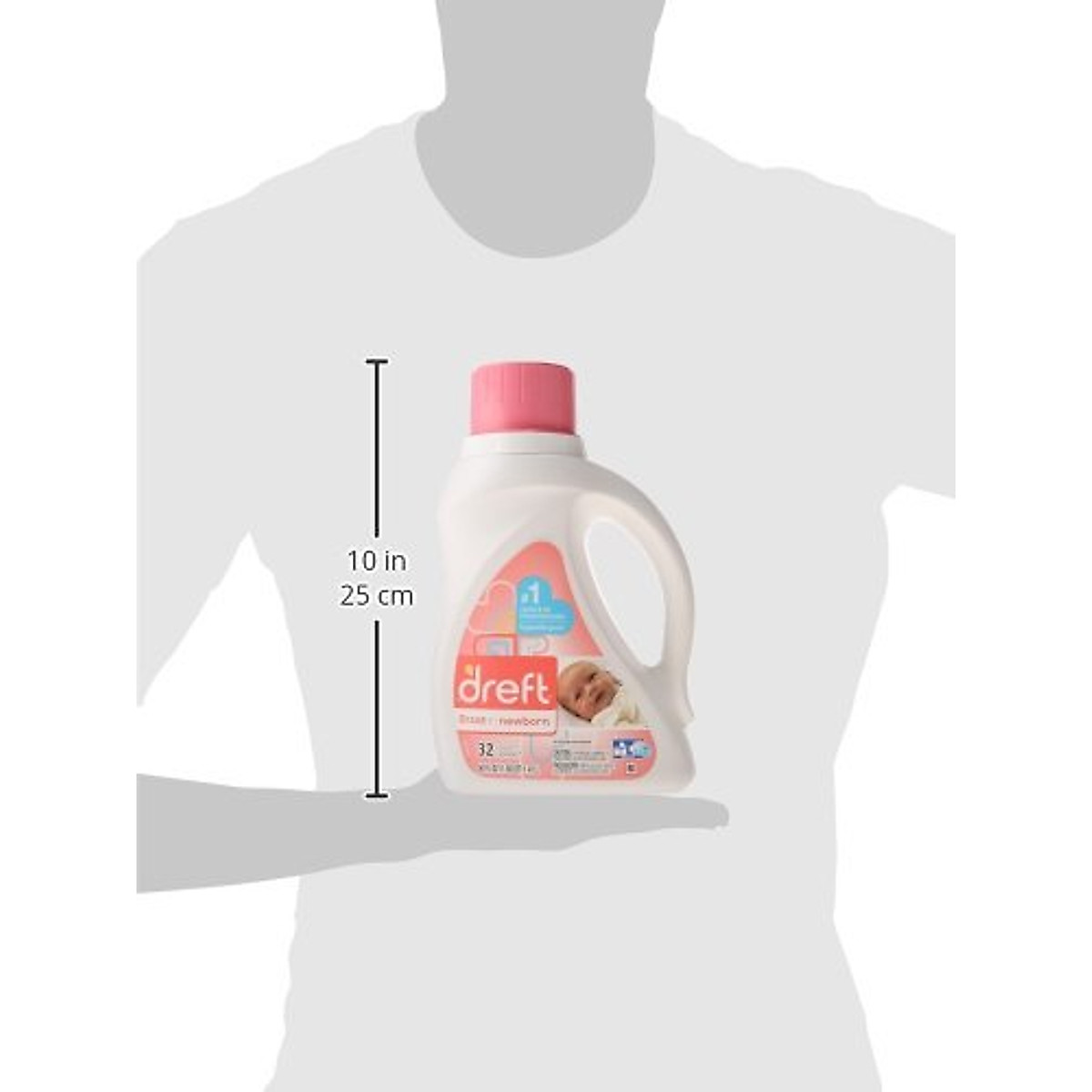 Dreft Stage 1 Newborn Baby Liquid Laundry Detergent, Gentle on Sensitive Skin, HE Compatible, 32 loads