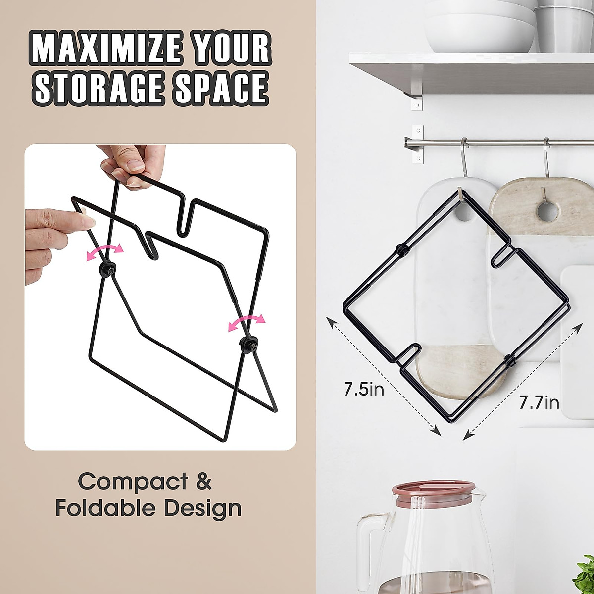 NiHome Versatile Metal Zip Lock Bag Holder with Artistic Iron Craftsmanship for Leakproof and Effortless One-Handed Packing, Sized for Kitchen and Household Use (7.1"D x 4.3"W x 6.7"H)