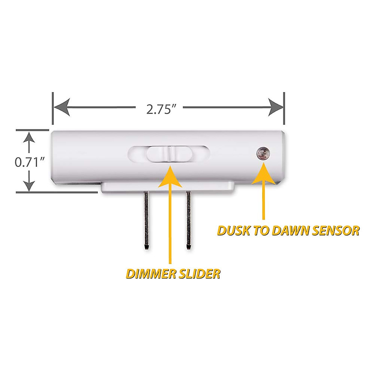 Plug in Dimmable LED Night Light with Dusk to Dawn Auto Sensor, Adjustable Brightness, Warm Light, Auto On-Off Nightlight for Bathroom, Hallway, Nursery, Bedrooms - Loon