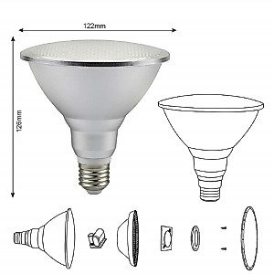 RAYWAY Par38 RGB LED Light Bulbs LED bulbs 30W RGB Warm White,Waterproof Outdoor and Indoor Spotlight Bulb,E27 Floodlight with Remote for Holiday Party Courtyard Decoration