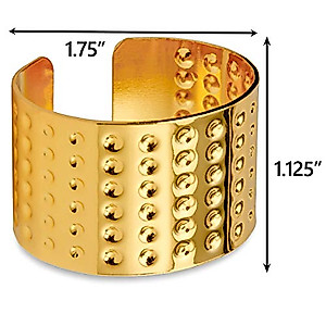 Home Collectives 13 Inch Round Elegant Serve ware Charger Plates with Matching Napkin Rings, Wedding, Dinner party, Event - Choose from our Variety of Styles and Quanties (6, Hammered Gold)