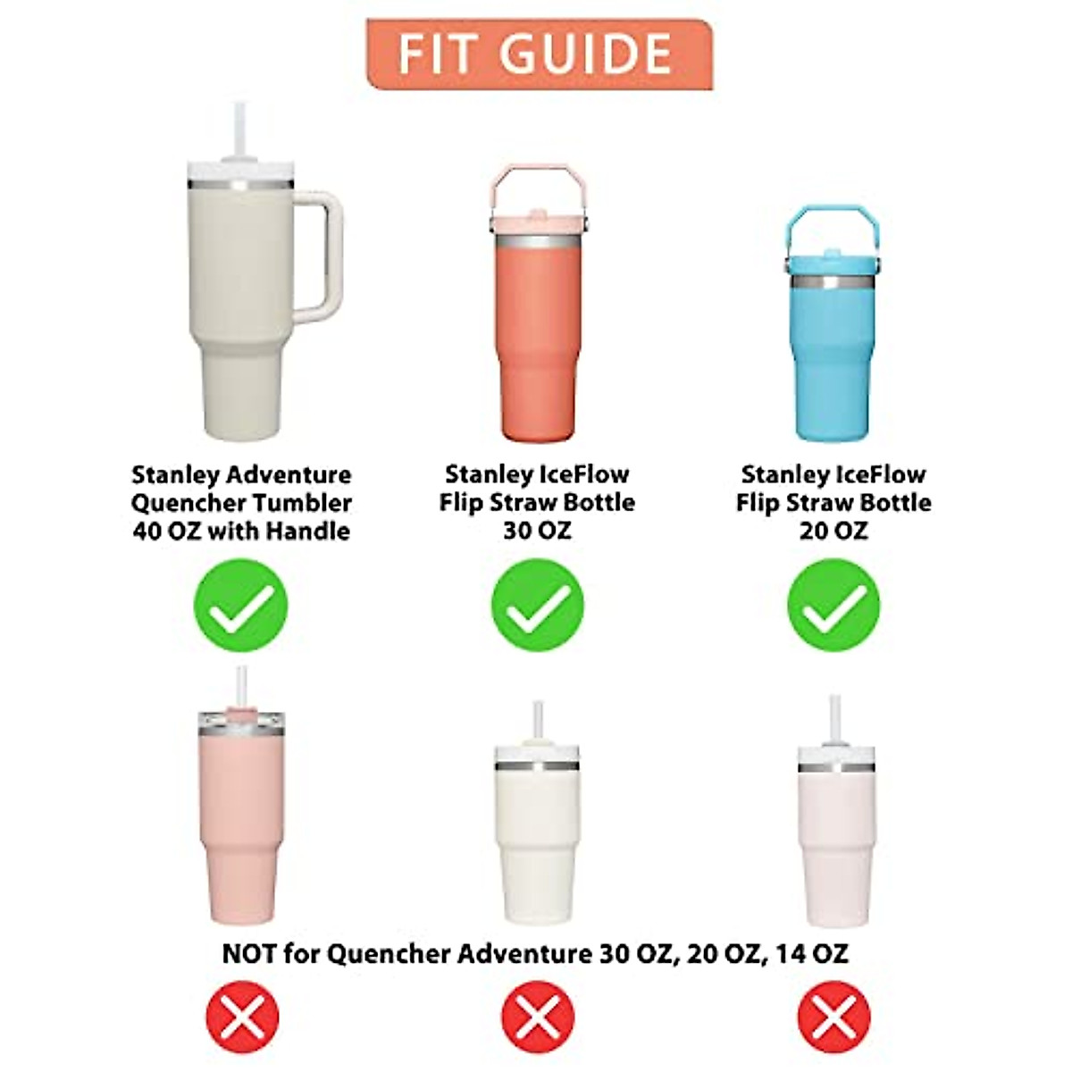 Silicone Boot for Stanley 40 oz Quencher Adventure Tumbler and IceFlow Flip 30 oz 20 oz, Stanley Cup Accessories Protector Bottom Sleeve Cover Bumper for Stanley 40 oz with Handle (Pink-1 pack)