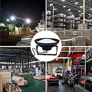 Deojoy UFO LED High Bay Light 100W (14000LM) 6000K Daylight, 350W HID/HPS Equivalent,IP65 Waterproof LED Warehouse Lights, Commercial Shop Workshop Garage Factory Area Lighting Fixture (100W)