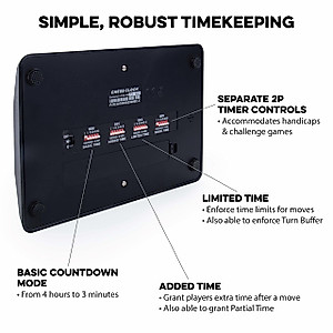 Digital Chess Clock - Customizable Chess Timer for Professional, Tournament Play - Incremental Time Control Fischer Clock - Also Great for Scrabble, Shogi, Go, and Other Competitive Board Games